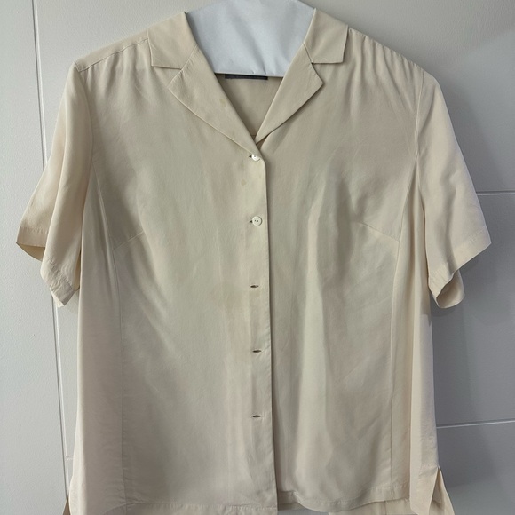 Kate Hill | Tops | 0 Silk Kate Hill Womens Tan Button Down | Poshmark